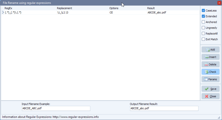 Lower case file rename using regular expression Lower case file rename using regular expression