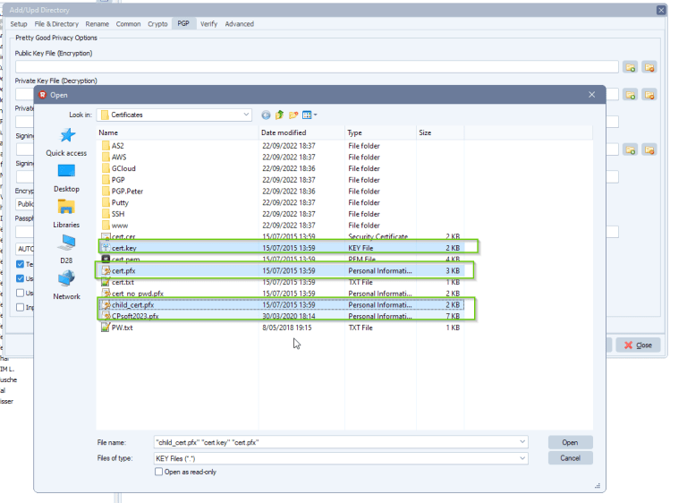 How to use PGP encryption with several keys