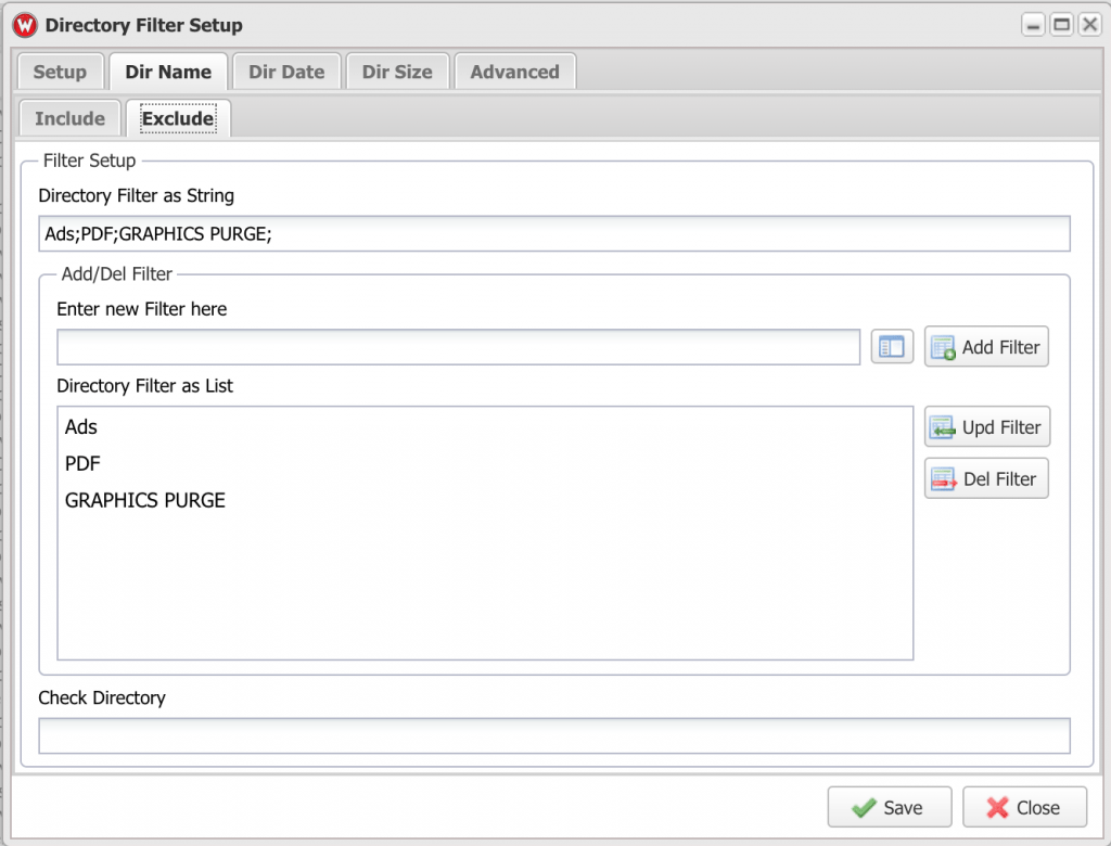 Exclude some subfolders and the subfolders of the excluded subfolder