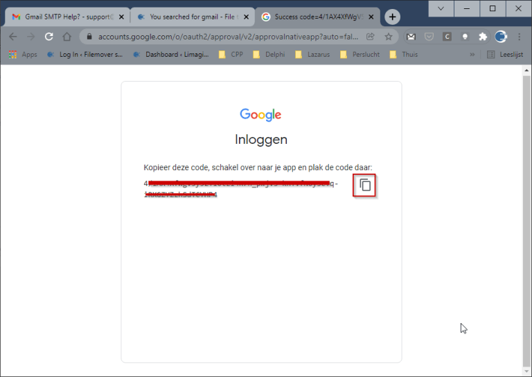 Sending emails using GMail SMTP with OAuth2 authentication