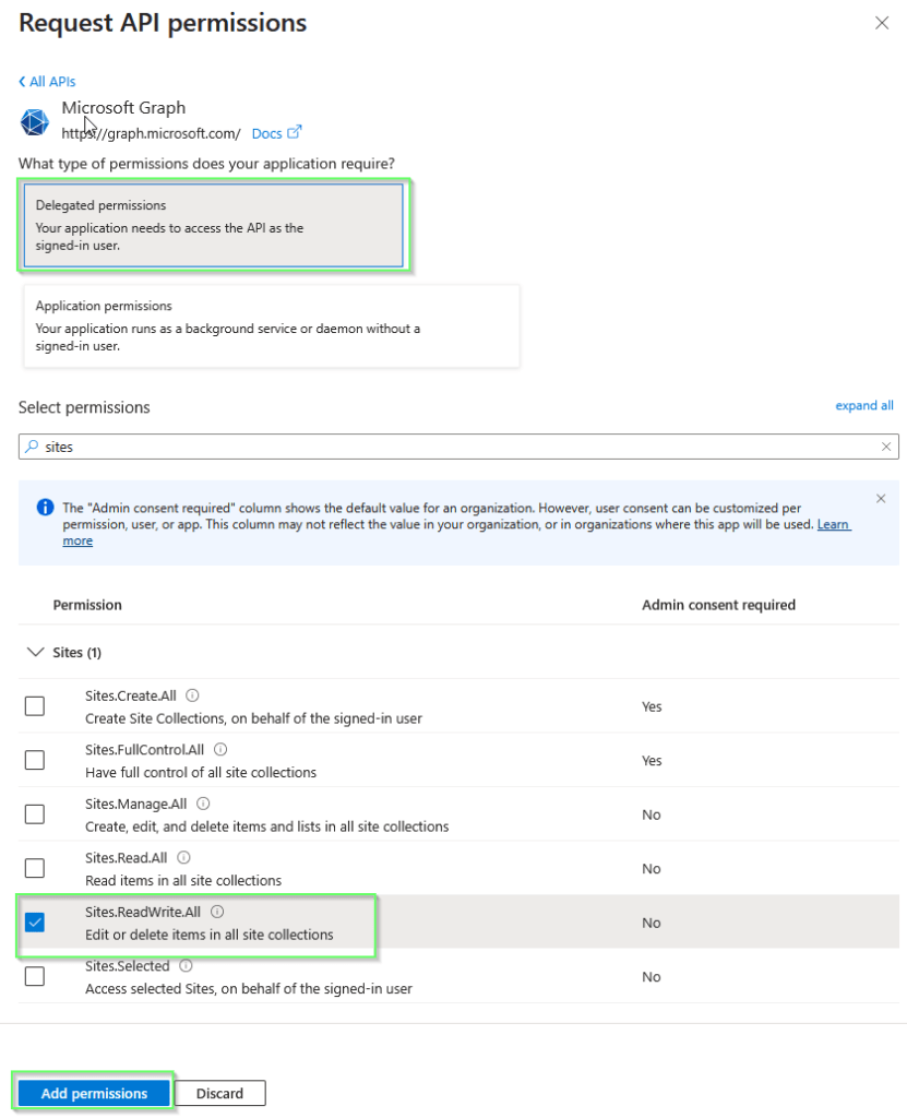 How to use Microsoft Graph API with SharePoint as source and destination
